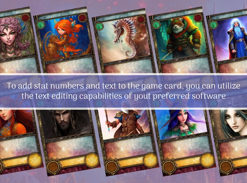 40 1 Fantasy Card Game Templates Png Board Game Assets - Etsy