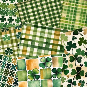 St.patricks Day Junk Journal Paper, Four Leaf Clover, Scrapbook Sheets ...