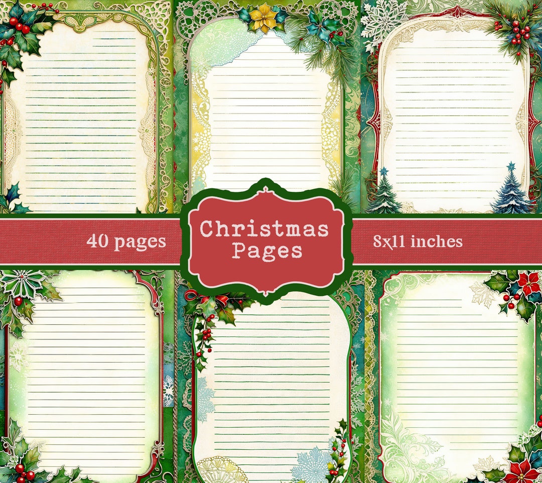 Lined Printable Notes Christmas Letter Writing Paper Lined - Etsy