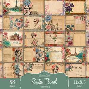 Rustic Junk Journal, Beige Printable Pages, Romantic Ephemera Kit ...