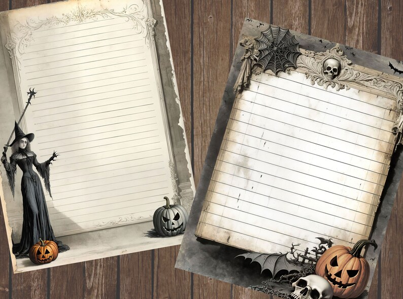 Halloween Printable Stationery Writing Papers, Printable Pumpkins ...