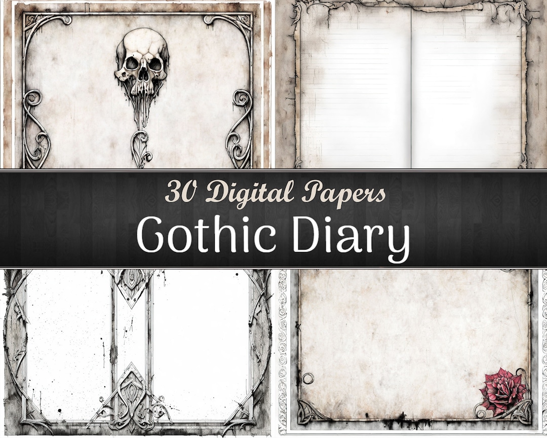 30 Gothic Diary Digital Paper Goth Journal Goth Printables - Etsy