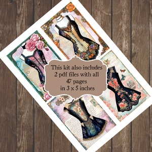 Vintage Dress Journal Pages, Printable Dresses, Lace, Ephemera ...