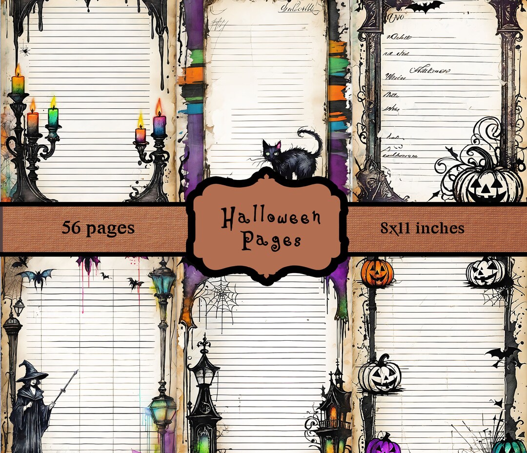 Halloween Printable Stationery, Black Cat Stationery, Letter Writing ...