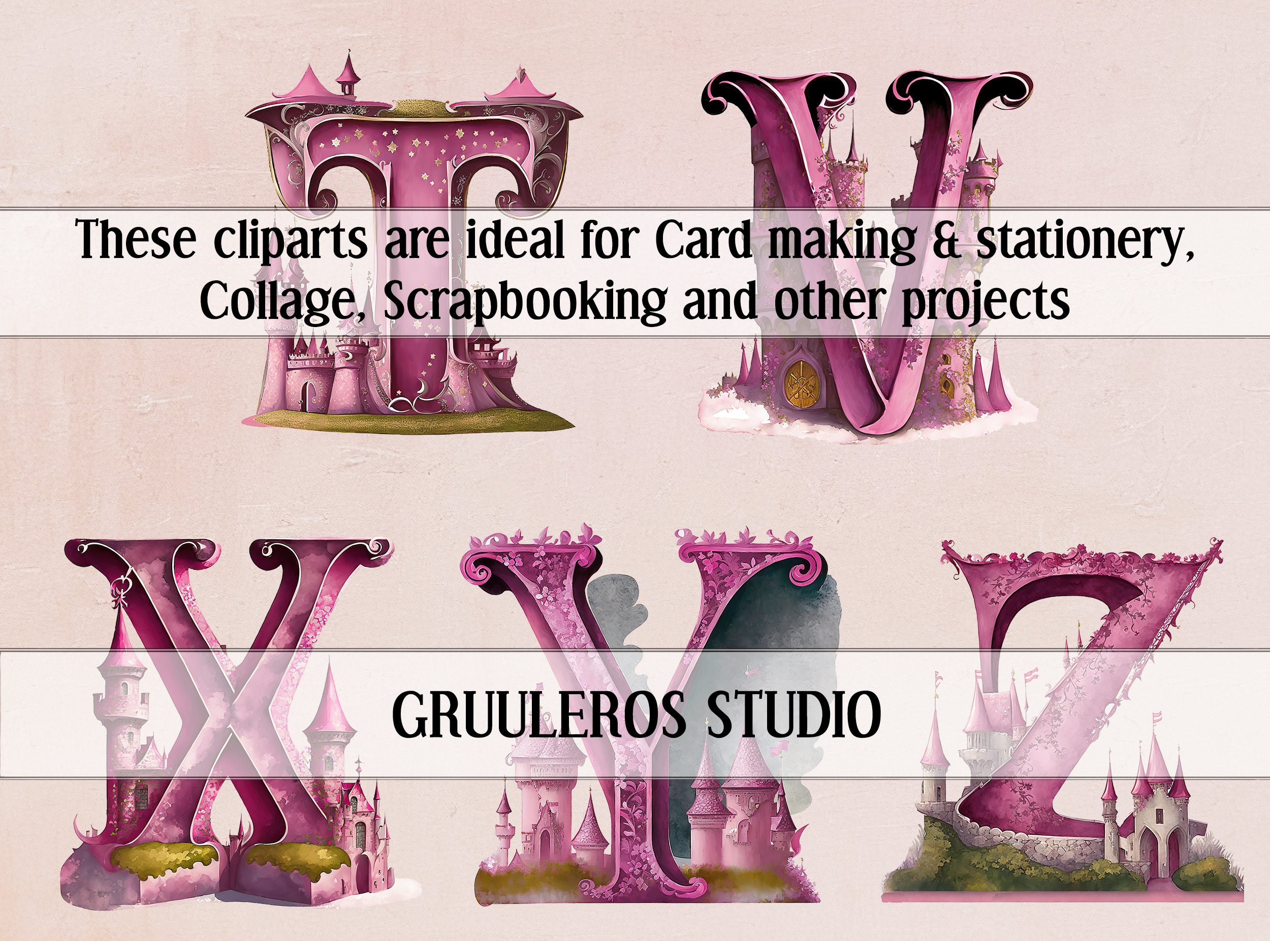 Fairy Castles Decorative Alphabet Letters Pink Castles - Etsy