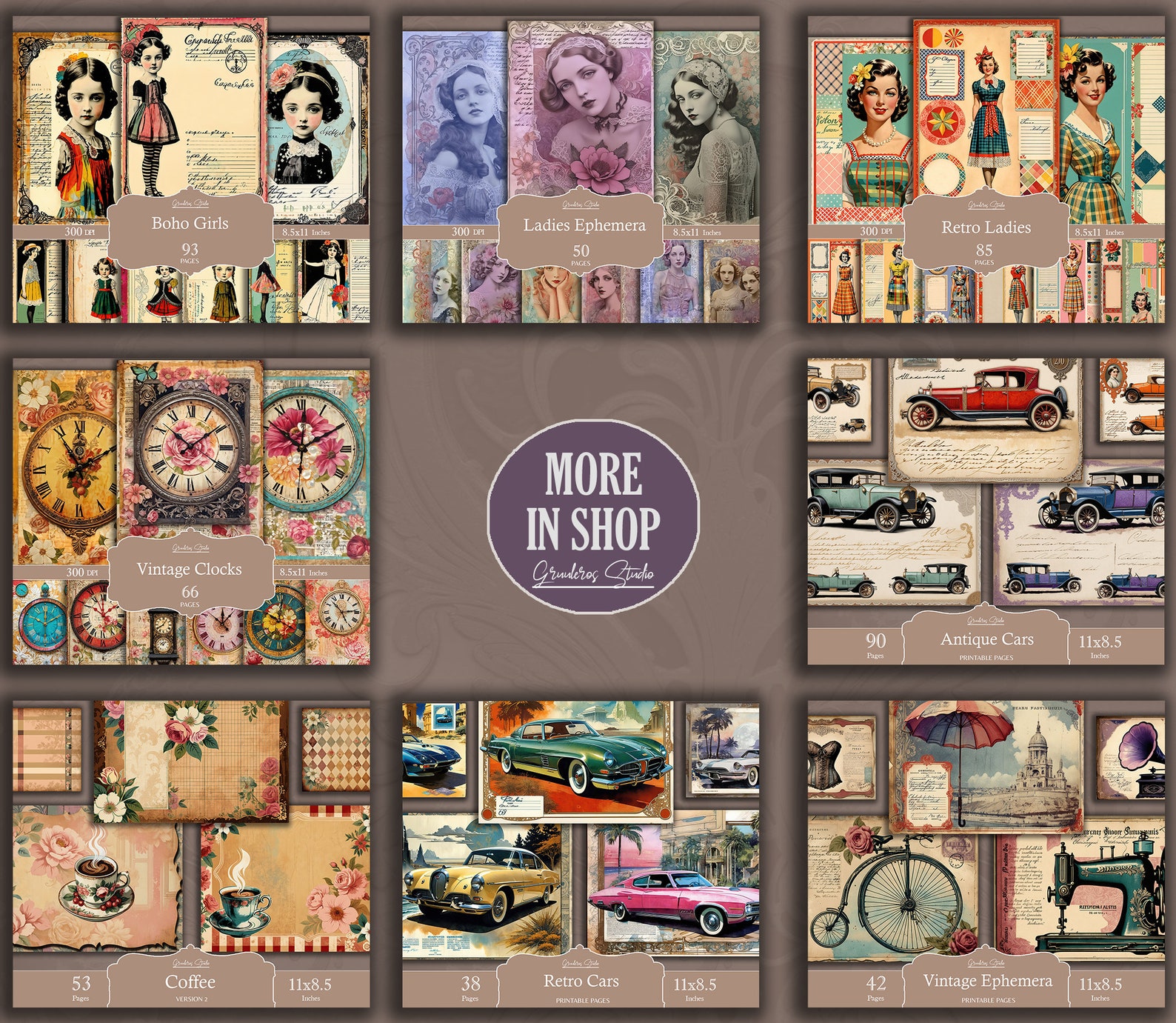 Retro Kitchen Pages, Junk Journal and Scrapbook Paper, Food Images ...