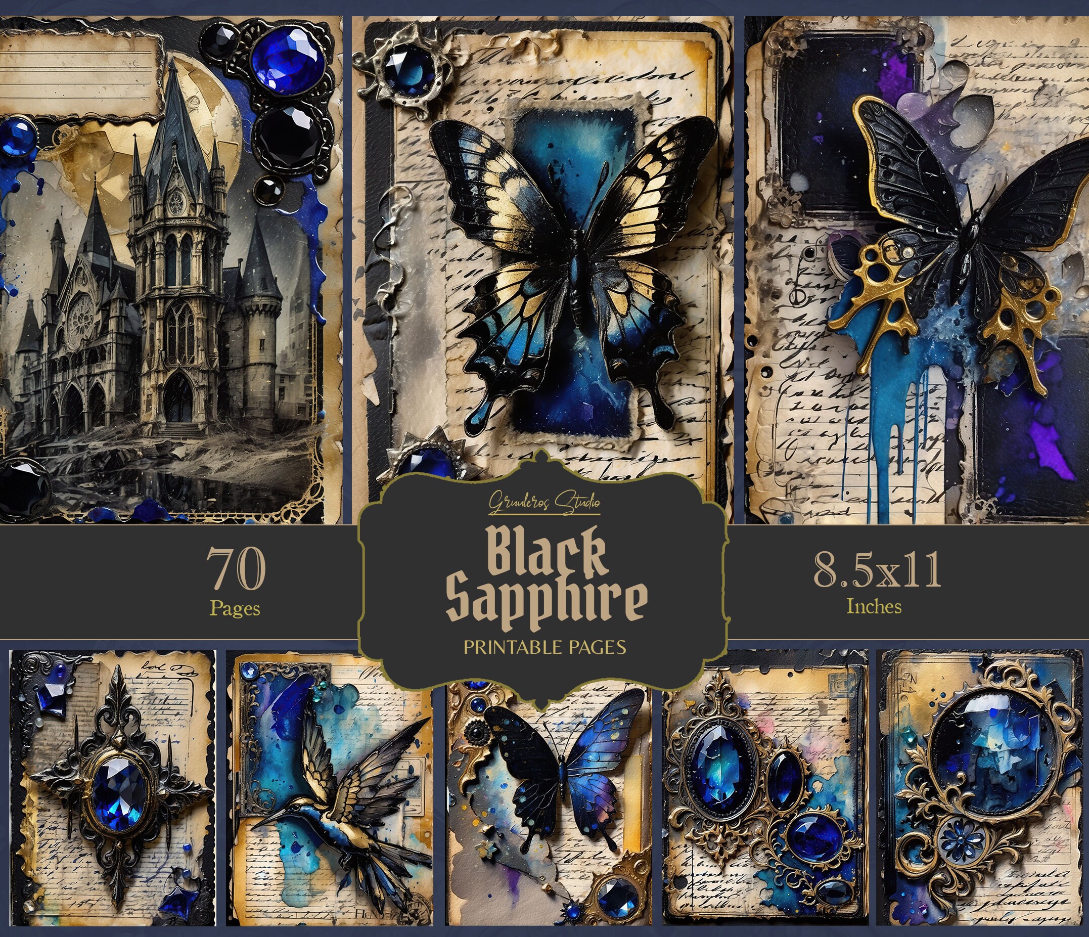 Victorian Goth Junk Journal Kit, Book of Shadows, Digital Download ...