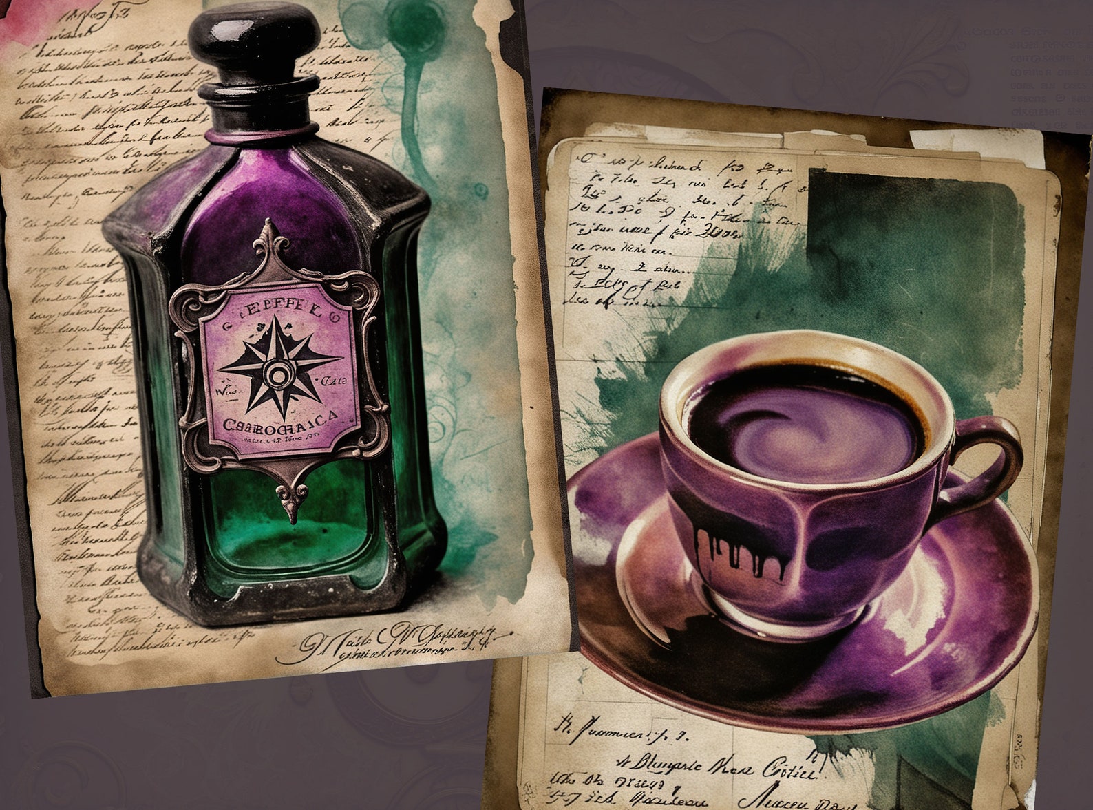 Victorian Goth Junk Journal, Spells, Potion, Digital Download, Gothic ...