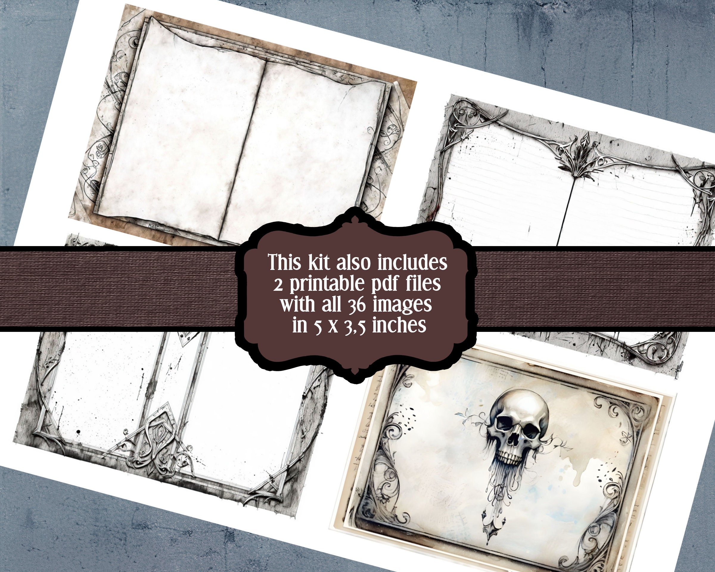 Gothic Diary Digital Paper Ink Saver Goth Journal Goth - Etsy