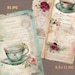 Tea Cup Junk Journal Paper, Antique Journal Pages, Shabby Chic, Vintage ...