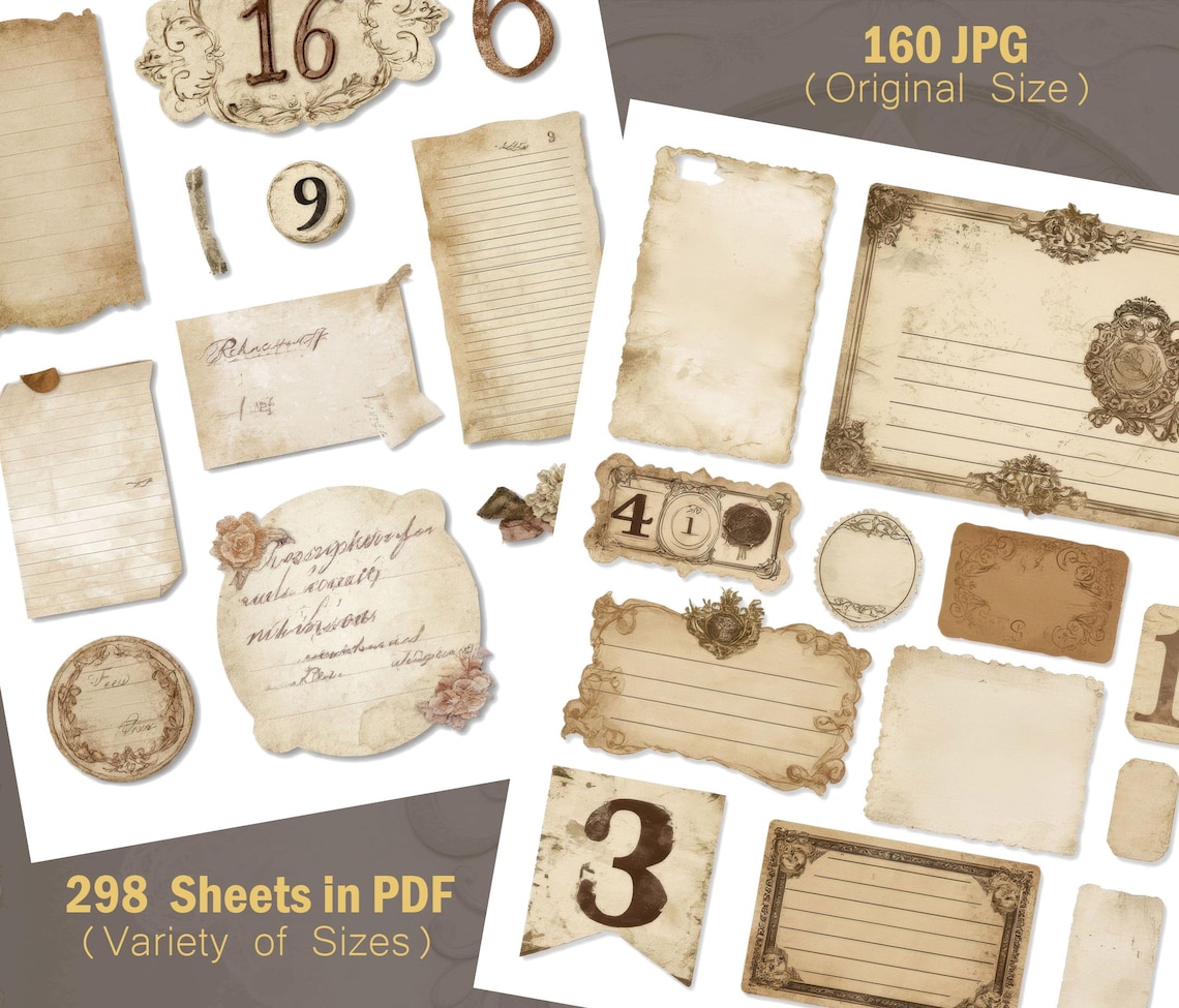 Ephemera Scraps & Cutouts, Vintage Labels, Printable Collage Sheets ...