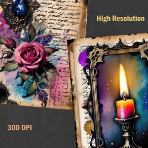 Victorian Goth Junk Journal Kit, Book of Shadows, Digital Download ...