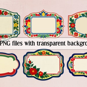Vintage Blank Labels, Vintage Floral Labels, PNG & A4 Files, Old Labels ...