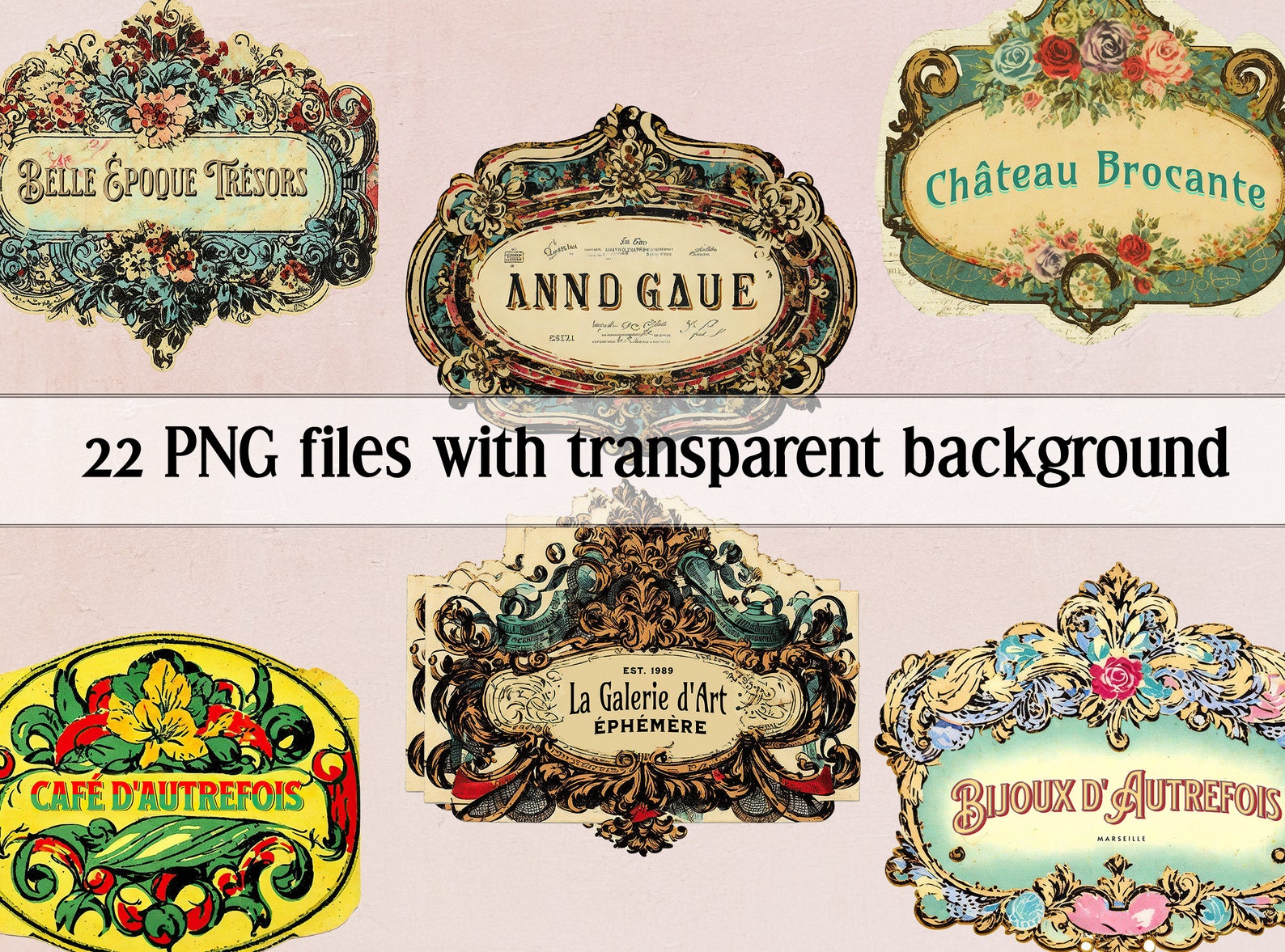Printable Vintage French Labels, Junk Journal Kit, Label Printable ...