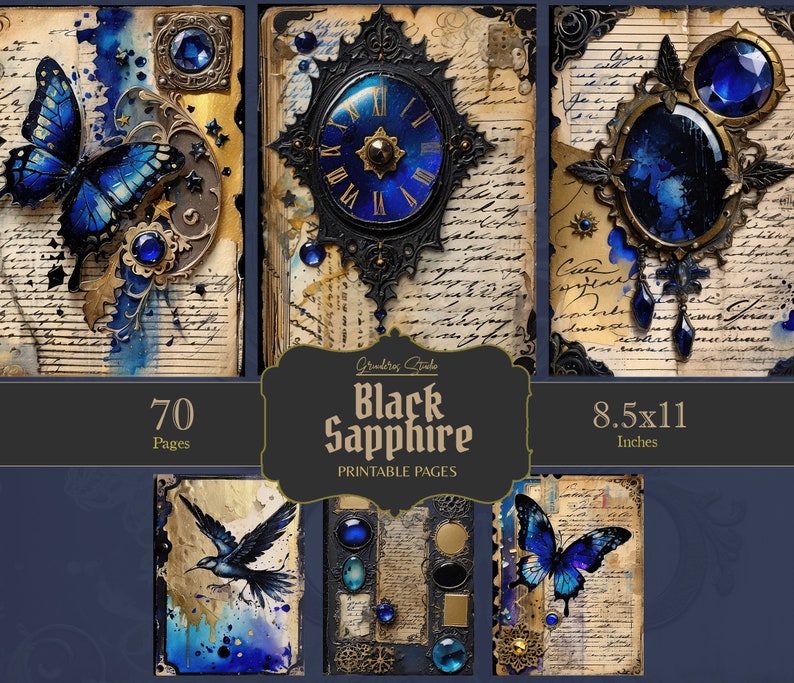 Victorian Goth Junk Journal Kit, Book of Shadows, Digital Download ...