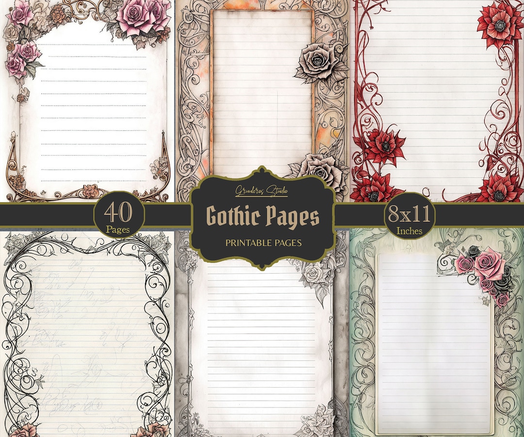 Gothic Stationery Paper, Gothic Writing Paper, Dark Academia Printable ...