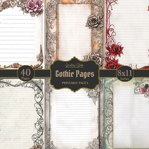 Gothic Stationery Paper, Gothic Writing Paper, Dark Academia Printable ...