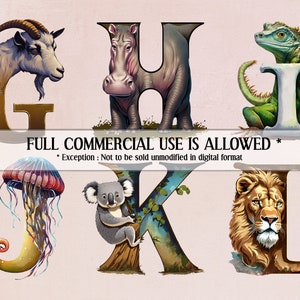 Cute Animal Alphabet Clipart Bundle Transparent PNG, Bundle Clipart ...