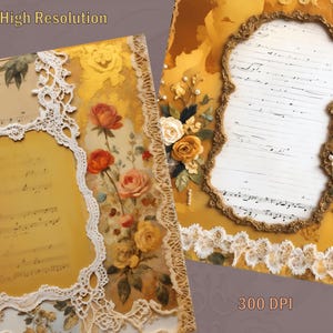 Amber Lace Digital Paper: Shabby Chic Scrapbook Pages (digital Download ...