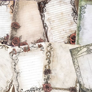 Gothic Stationery Paper, Gothic Writing Paper, Dark Academia Printable ...
