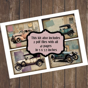 Vintage Cars Junk Journal Kit, Junk Journal Supplies, Journal ...