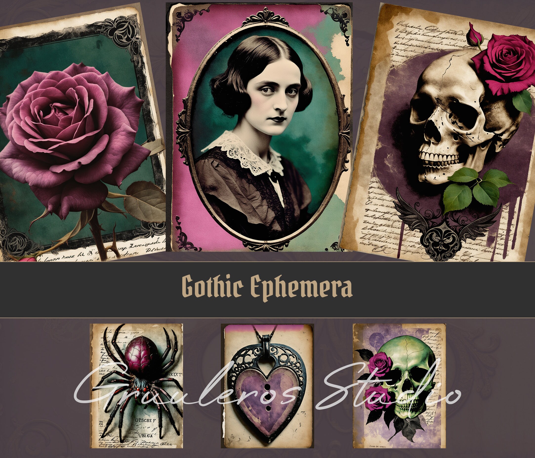 Victorian Goth Junk Journal, Spells, Potion, Digital Download, Gothic ...