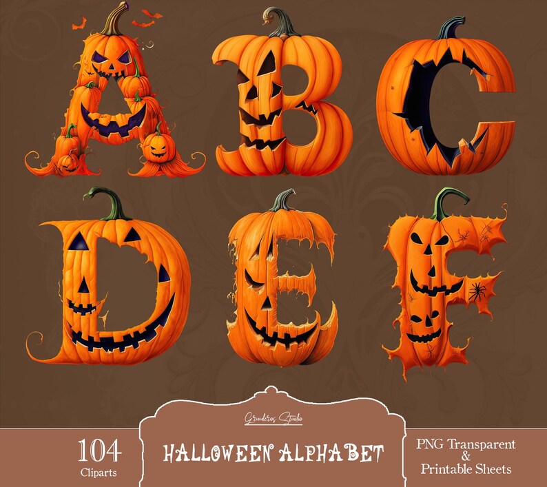 Halloween Clipart, Halloween Alphabet Letters, Png Transparent ...