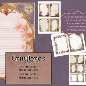 Victorian Writing Paper, Filigree Pages, Collage Printable Junk Journal ...