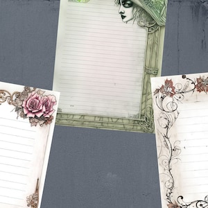 Gothic Stationery Paper, Gothic Writing Paper, Dark Academia Printable ...