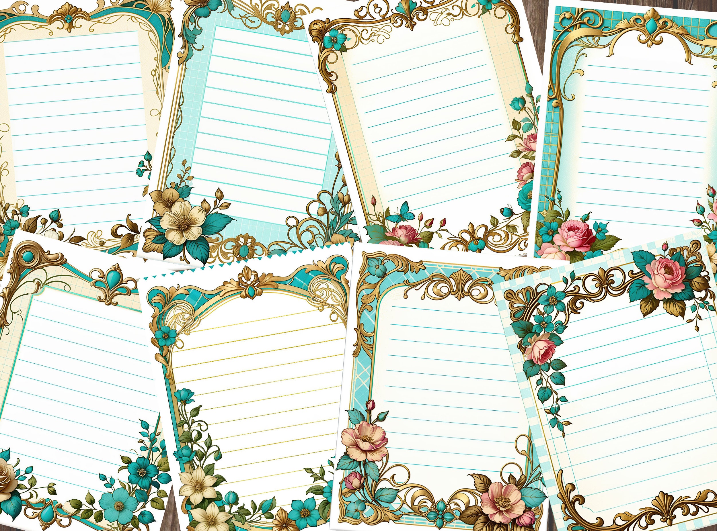 Writing Paper Pack, Printable Stationery Lined Paper, Printable ...