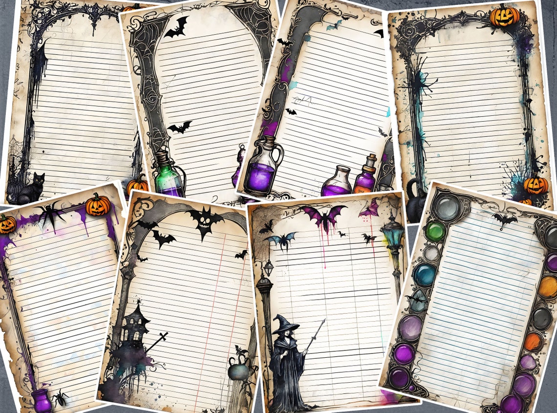 Halloween Printable Stationery, Black Cat Stationery, Letter Writing ...