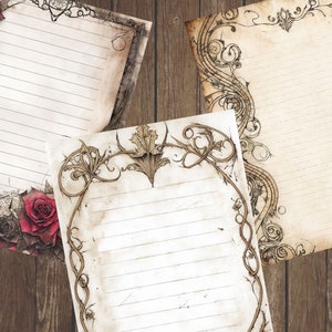 Gothic Stationery Paper, Gothic Writing Paper, Dark Academia Printable ...