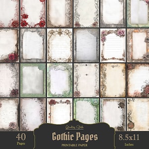 Gothic Stationery Paper, Gothic Writing Paper, Dark Academia Printable ...