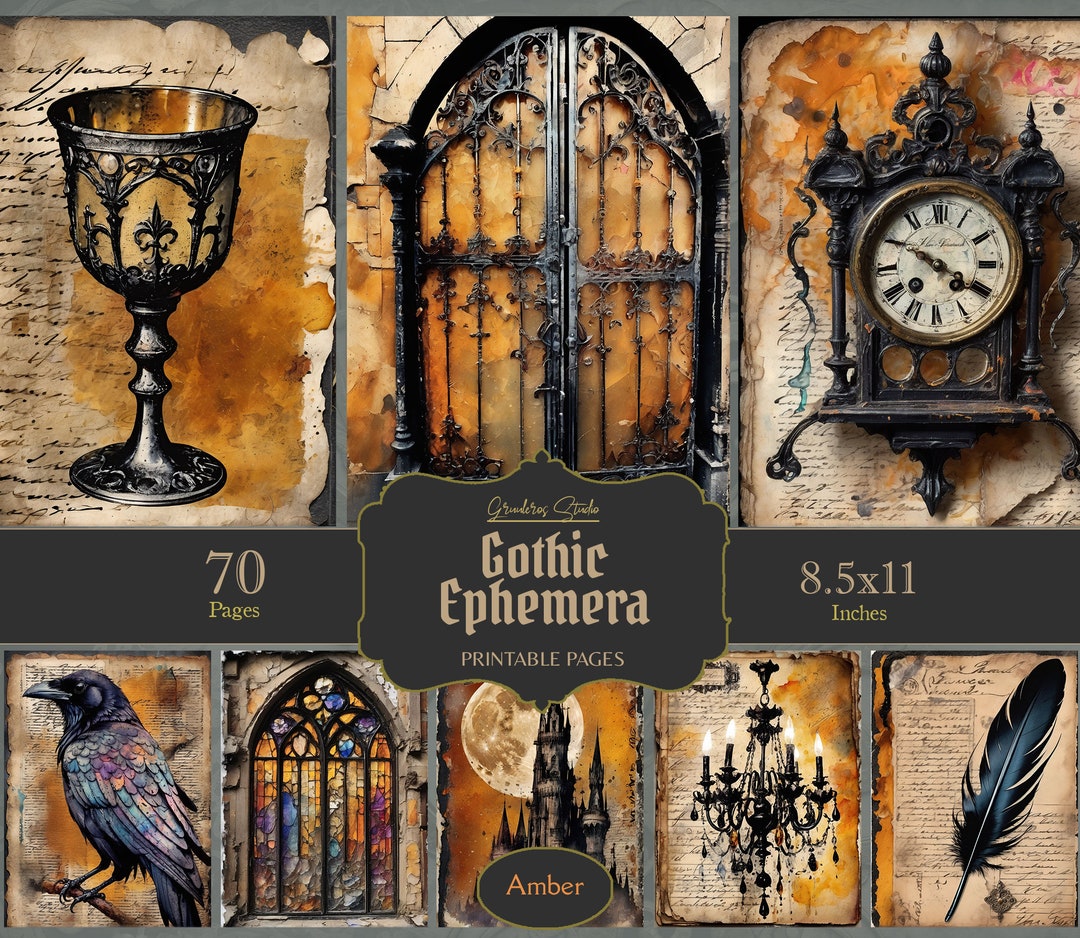 Victorian Goth Junk Journal Kit, Book of Shadows, Digital Download ...