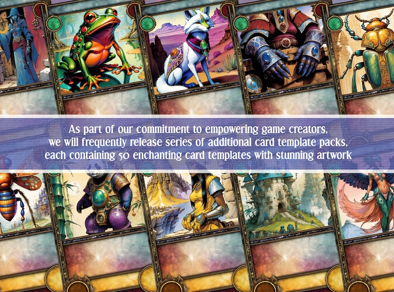 DIY Card Game, 50 Fantasy Card Game Templates, Board Game Assets, TCG ...