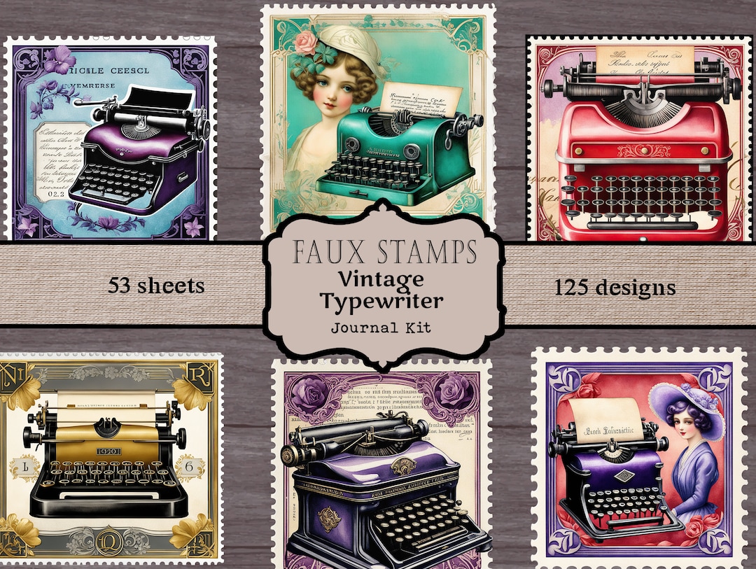 Fake Stamps, Vintage Typewriter Stamp, Junk Journal, Ephemera ...