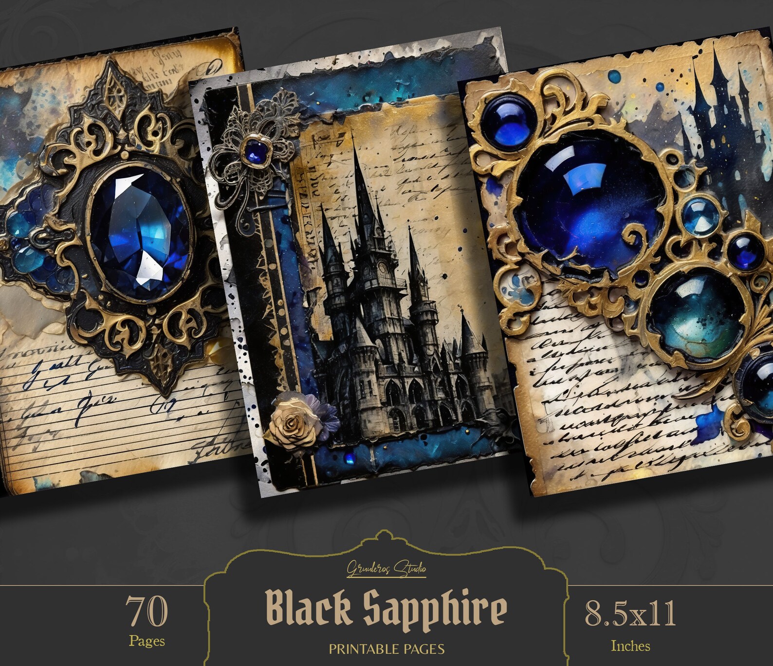 Victorian Goth Junk Journal Kit, Book of Shadows, Digital Download ...