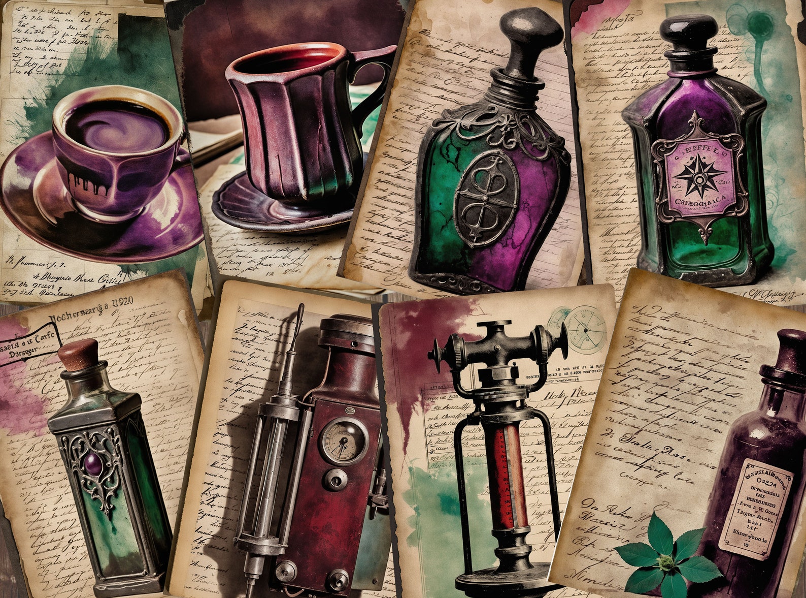 Victorian Goth Junk Journal, Spells, Potion, Digital Download, Gothic ...