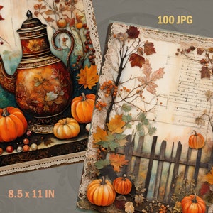 Autumn Junk Journal Kit, Fall Junk Journal Pages, Printable Autumn ...