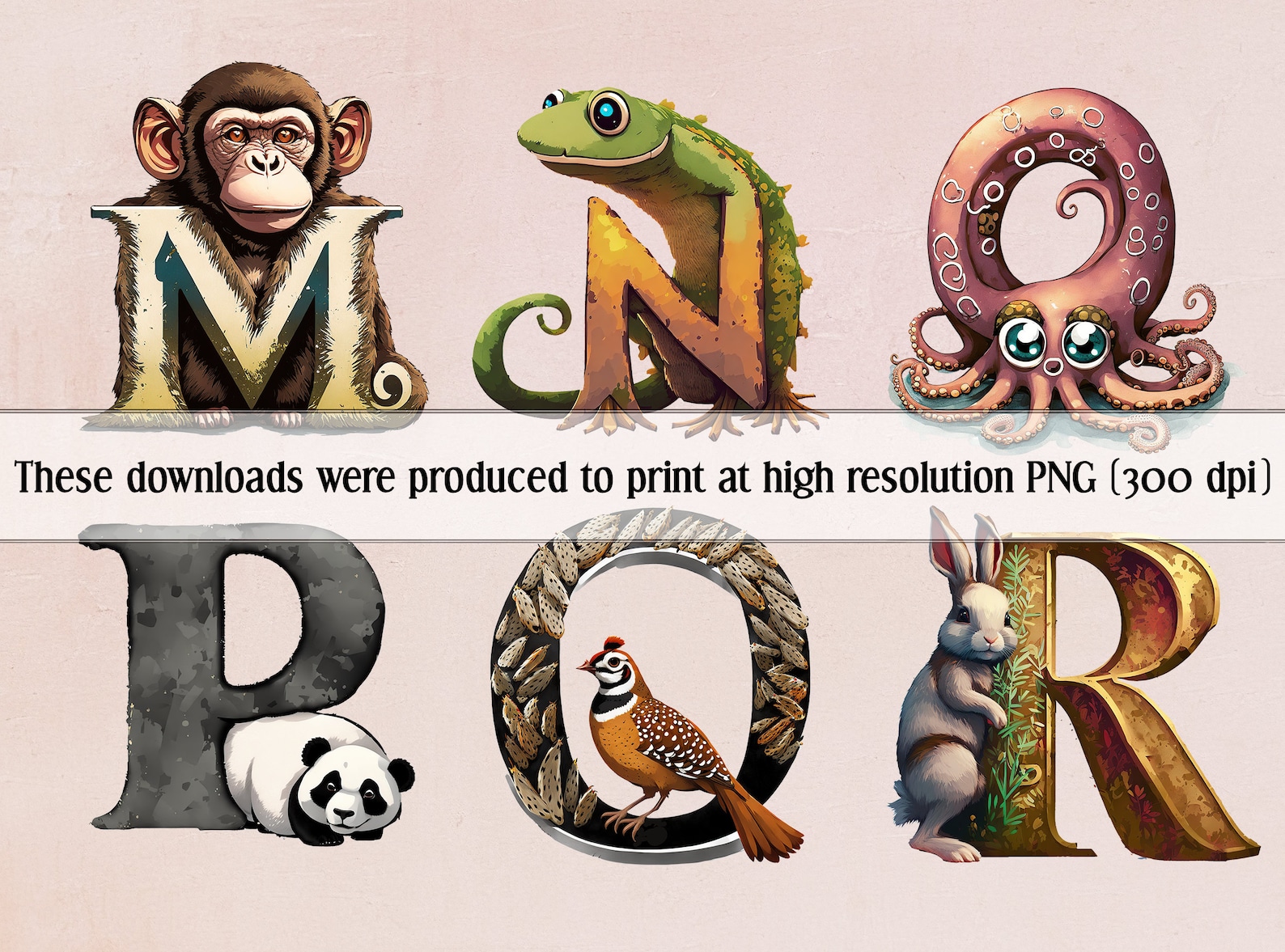 Cute Animal Alphabet Clipart Bundle Transparent PNG, Bundle Clipart ...