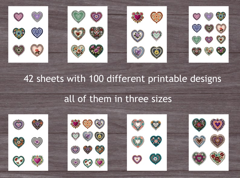 Printable Heart Doilies, 100 Designs, Vintage Lace Embellishments ...
