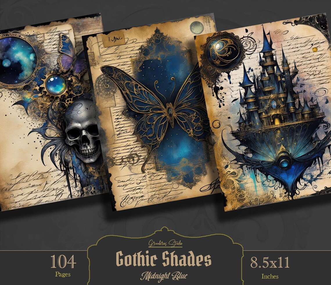 Dark Gothic Old Castle Journal Papers, Junk Journal, Instant Download ...