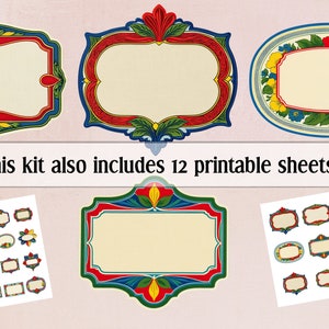 Vintage Blank Labels, Vintage Floral Labels, PNG & A4 Files, Old Labels ...