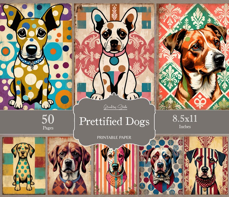 Dogs Journal, Printable, Junk Journal Kit, Grunge Pages, Dog Digital ...