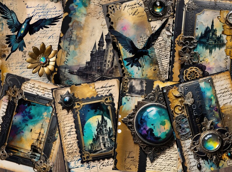 Victorian Goth Junk Journal Kit, Book of Shadows, Digital Download ...