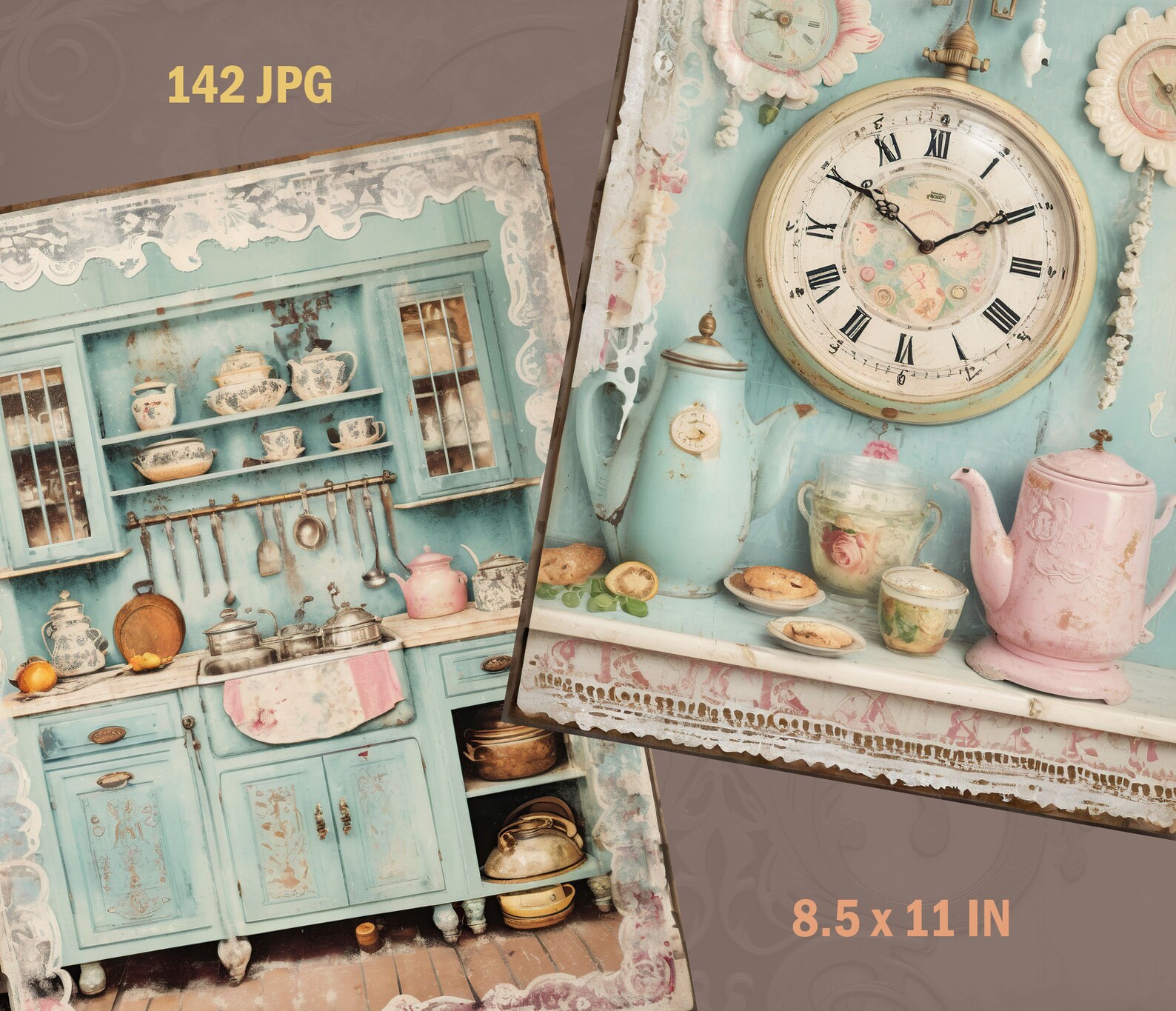 Retro Kitchen Pages, Junk Journal and Scrapbook Paper, Food Images ...