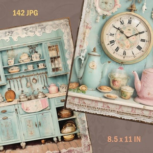 Retro Kitchen Pages, Junk Journal and Scrapbook Paper, Food Images ...