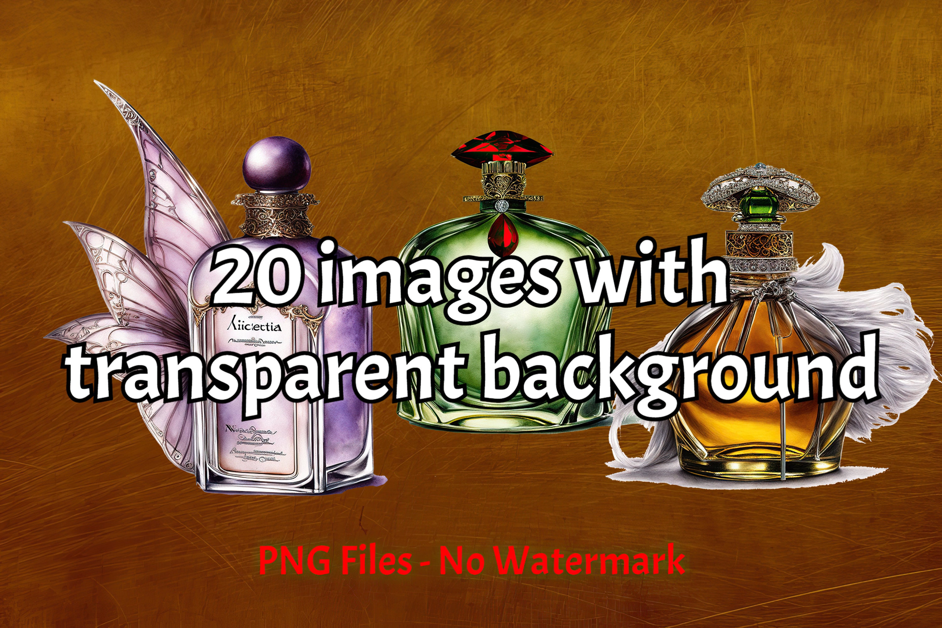 20 Fantasy Perfume Bottles Clip Art Transparent Background - Etsy