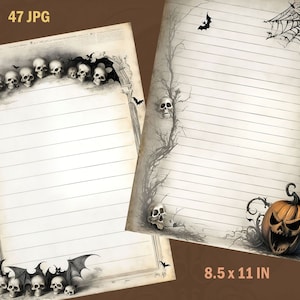 Halloween Printable Stationery Writing Papers, Printable Pumpkins ...