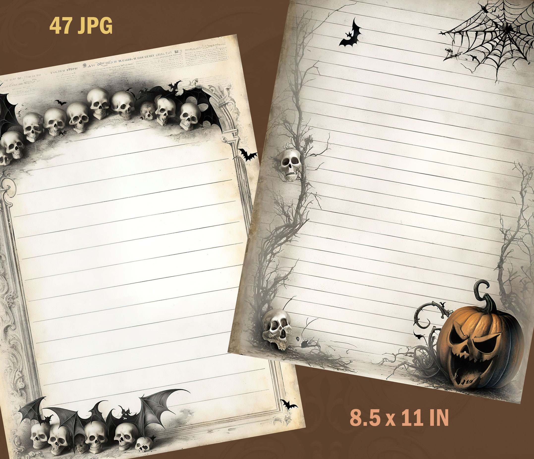 Halloween Printable Stationery Writing Papers, Printable Pumpkins ...